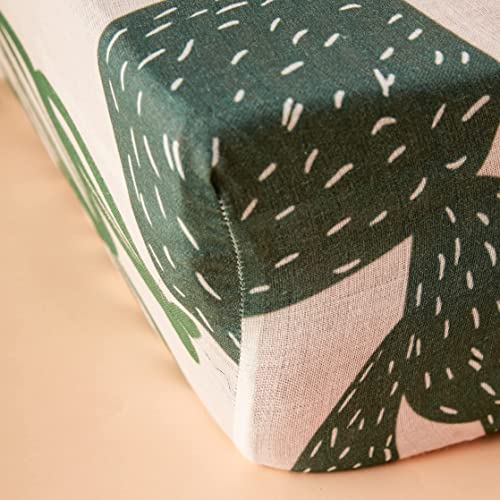 Chippi & Co Cute Arizona Cactus Fitted Bamboo Cotton Crib Sheet for Baby Standard Size Mattress, boy and Girl Unisex Nursery Bedding 52x28x9''