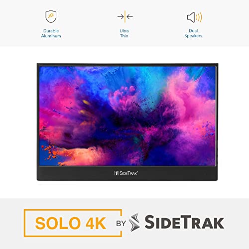 SideTrak Solo 15.6” 4k Portable Monitor for Laptop | Freestanding Ultra HD LED Anti-Glare USB Laptop Dual Screen | Compatible with Mac, PC, & Chrome | Powered by USB-C or Mini HDMI