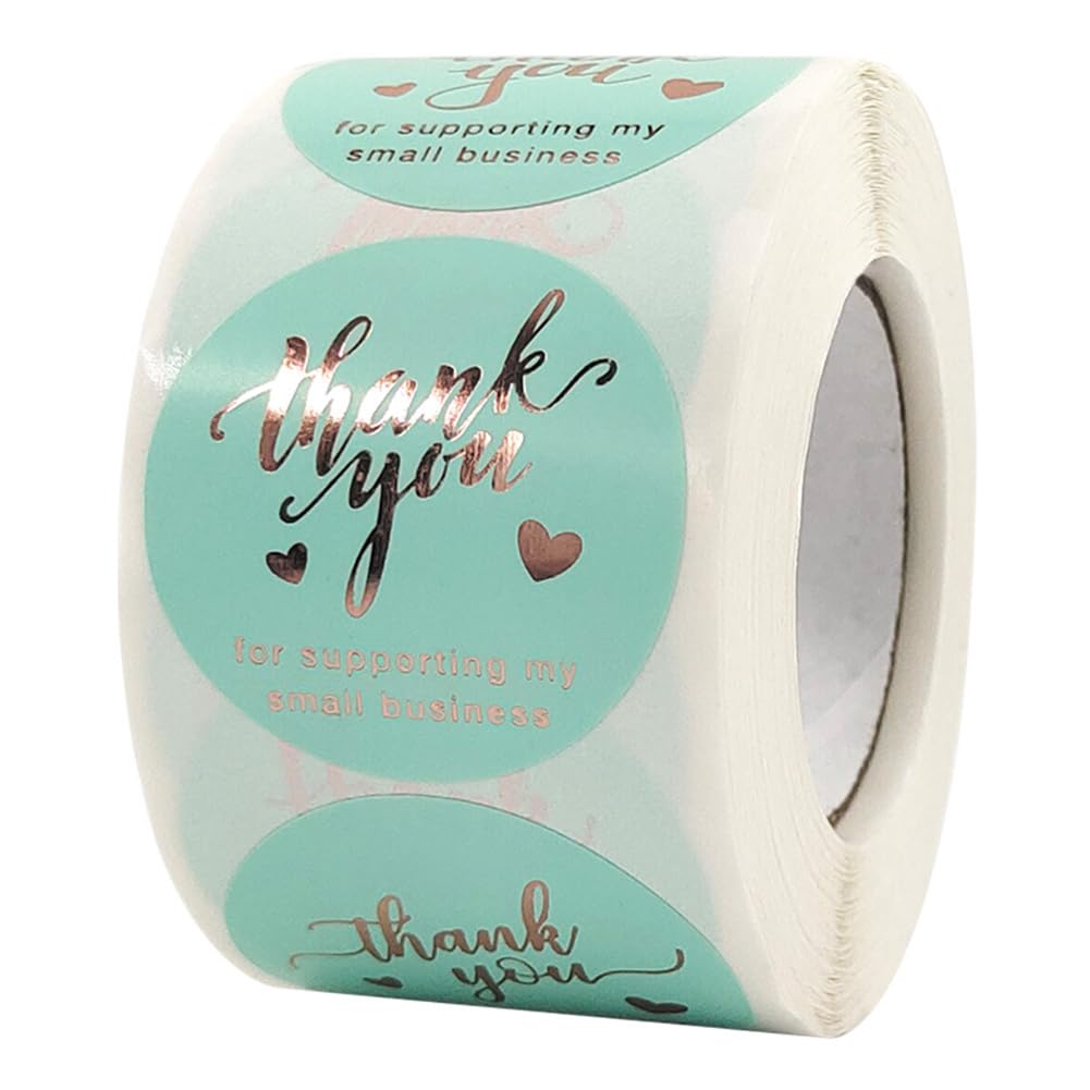 Thank You for Supporting My Small Business Stickers, 500 pieces Thank You Label for Business Boutiques Retailers, Self-Adhesive Seal Stickers Roll for Envelopes, Bags and any Packages (Blue, 1.5 inch)
