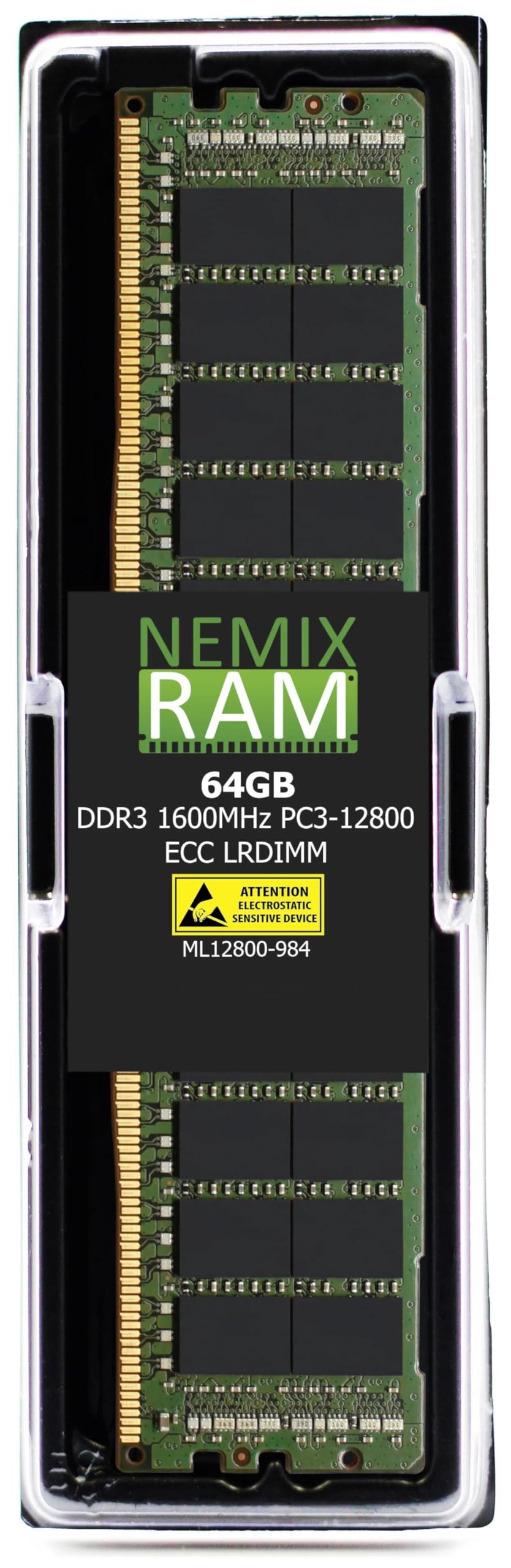 NEMIX RAM 64GB (1X64GB) DDR3 1600MHZ PC3-12800 8Rx4 1.5V 240-PIN ECC LRDIMM Load Reduced Server Memory