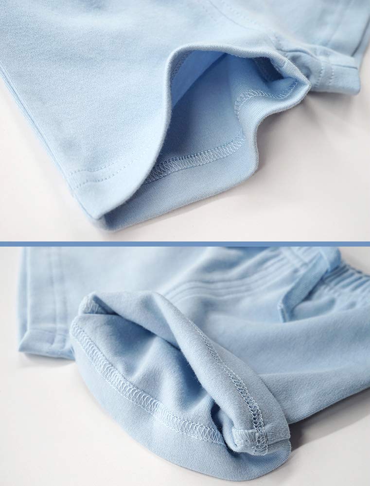 Teach Leanbh Unisex-Baby 3-Pack Cotton Soild Color Short with Drawstring 3-24 Months (3-6 Months, Green/Gray/Blue)