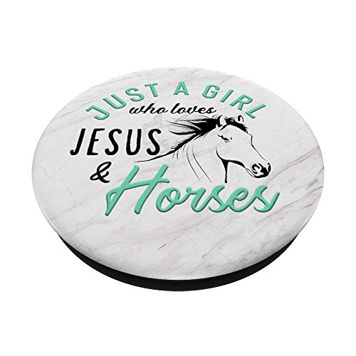 Just a Girl who Loves Jesus and Horses PopSockets PopGrip: Swappable Grip for Phones & Tablets