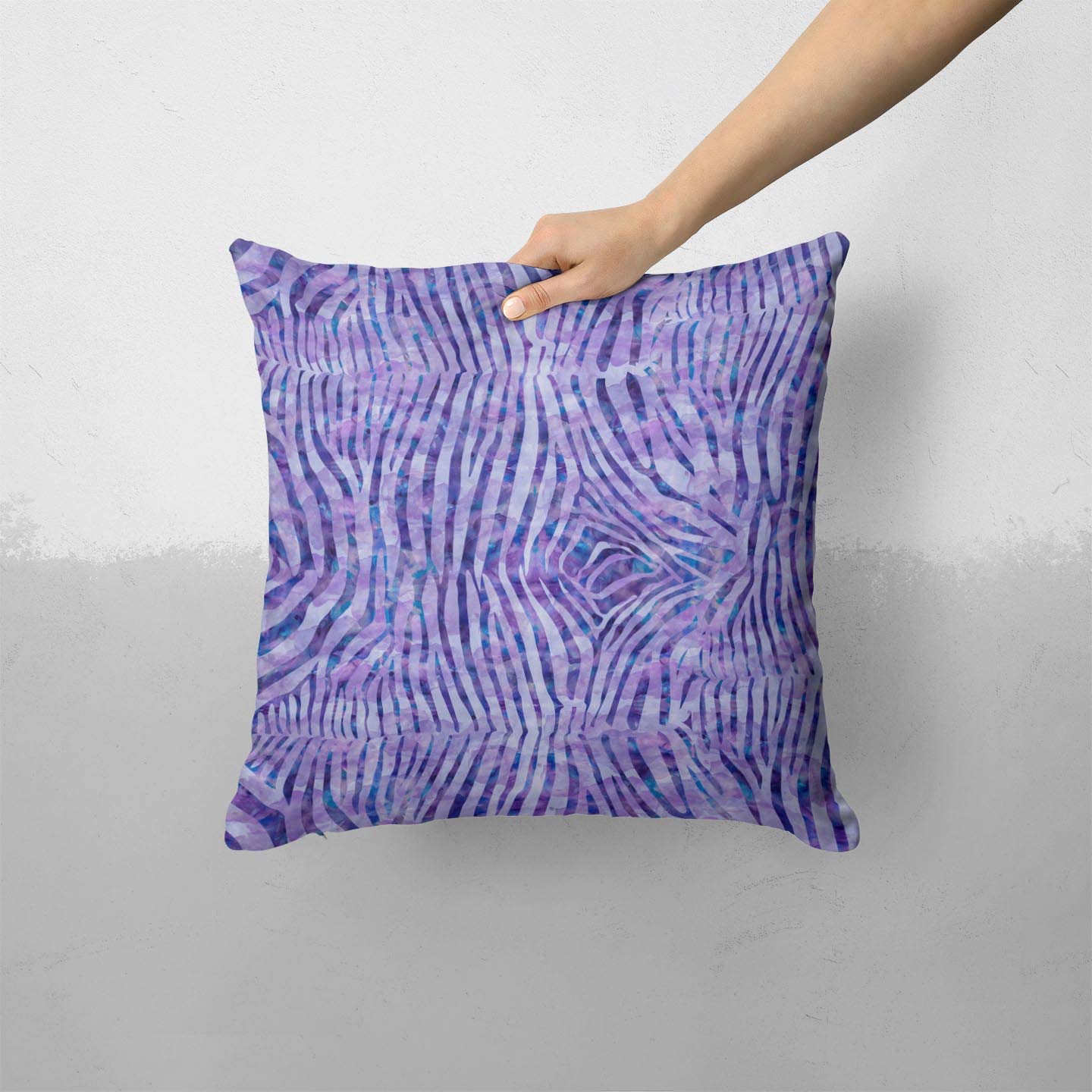 iiRov Purple Watercolor Zebra Pattern - Custom Decorative Home Decor Indoor or Outdoor Throw Pillow Cover Plus Cushion Set for Sofa, Bed or Couch (Pillow CASE Cover Plus Cushion)