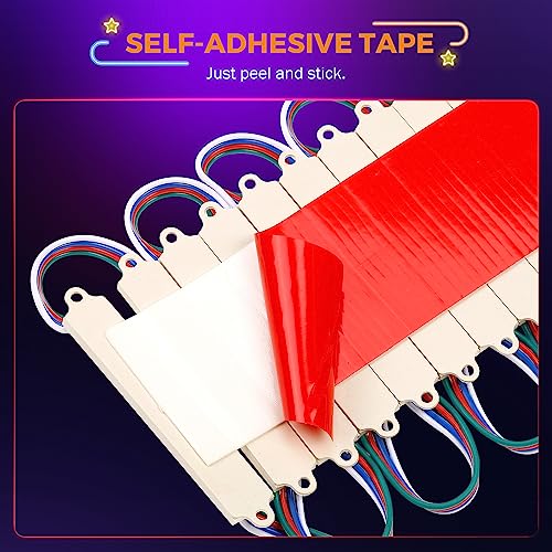 BEAMNOVA RGB Commercial Storefront Light Kit 40Ft Window Lights Modules with Remote, Bluetooth Control Box DC 12V Power Supply Transformer Adhesive Waterproof Outdoor Strip Lights