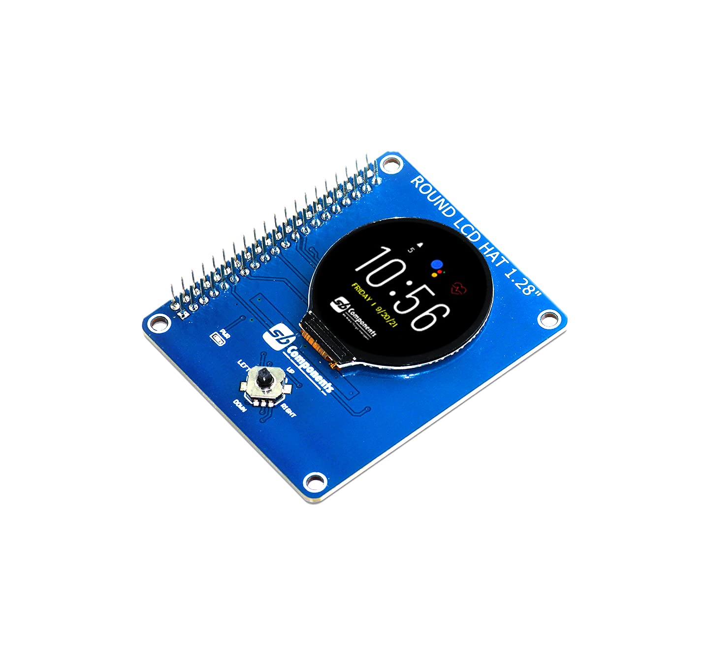sb components Round LCD HAT for Raspberry Pi 4B/3B+/3B/2B/B+/A+/Zero and Zero W, 1.28inch Display, 240x240 Resolution, 65K RGB Colours Expansion Display Module for Raspberry Pi