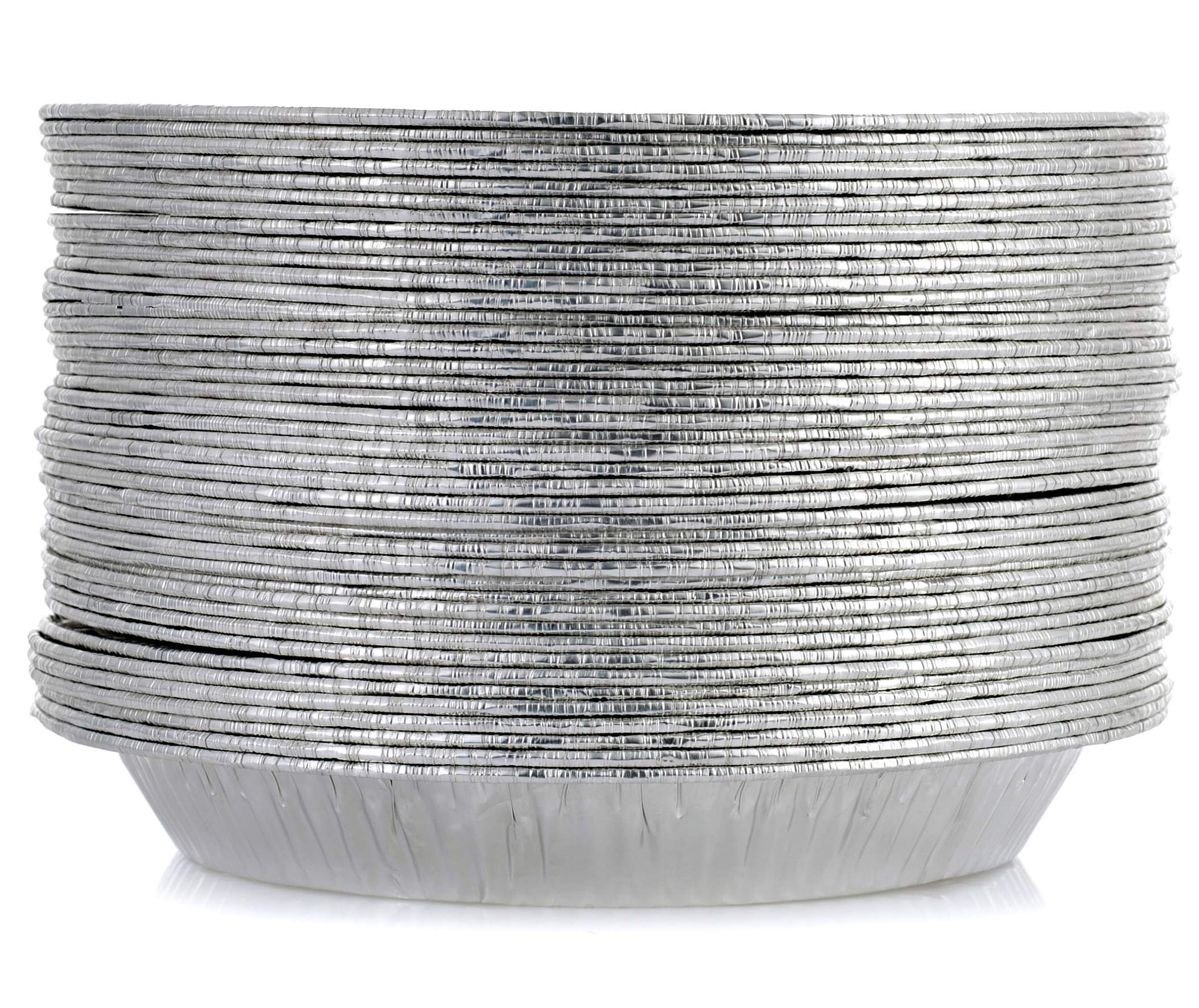 9" Pie Pans [50 Pack] - Heavy Duty Standard-Sized Disposable Aluminum Foil Pie Tins for Baking and Serving