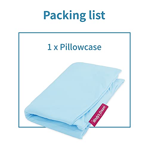 Wndy's Dream Pregnancy Pillowcase Double Zippers, Fully Body Maternity Pillow Replacement Cover, Soft Breathable Jersey Fabric, Fit 57" x 30" C Shaped Pillow(Sky Blue)