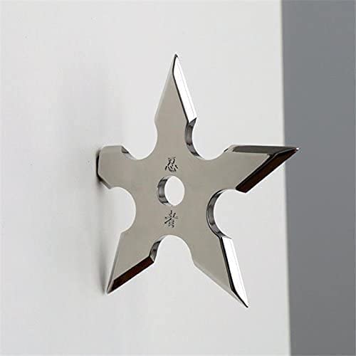 PRATIQUE Ninja Coat Hooks 2 Pack, Darts Star Wall Mounted Hooks, Stainless Steel Clothes Hats Hanger Holder (Steel Ninja)