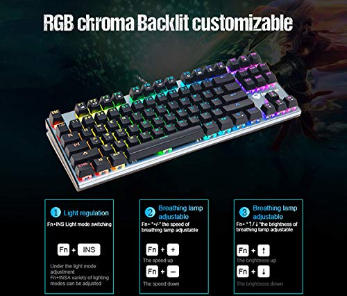 Meetion RGB Backlit Blue Switch Mechanical Gaming Keyboard MT-MK04