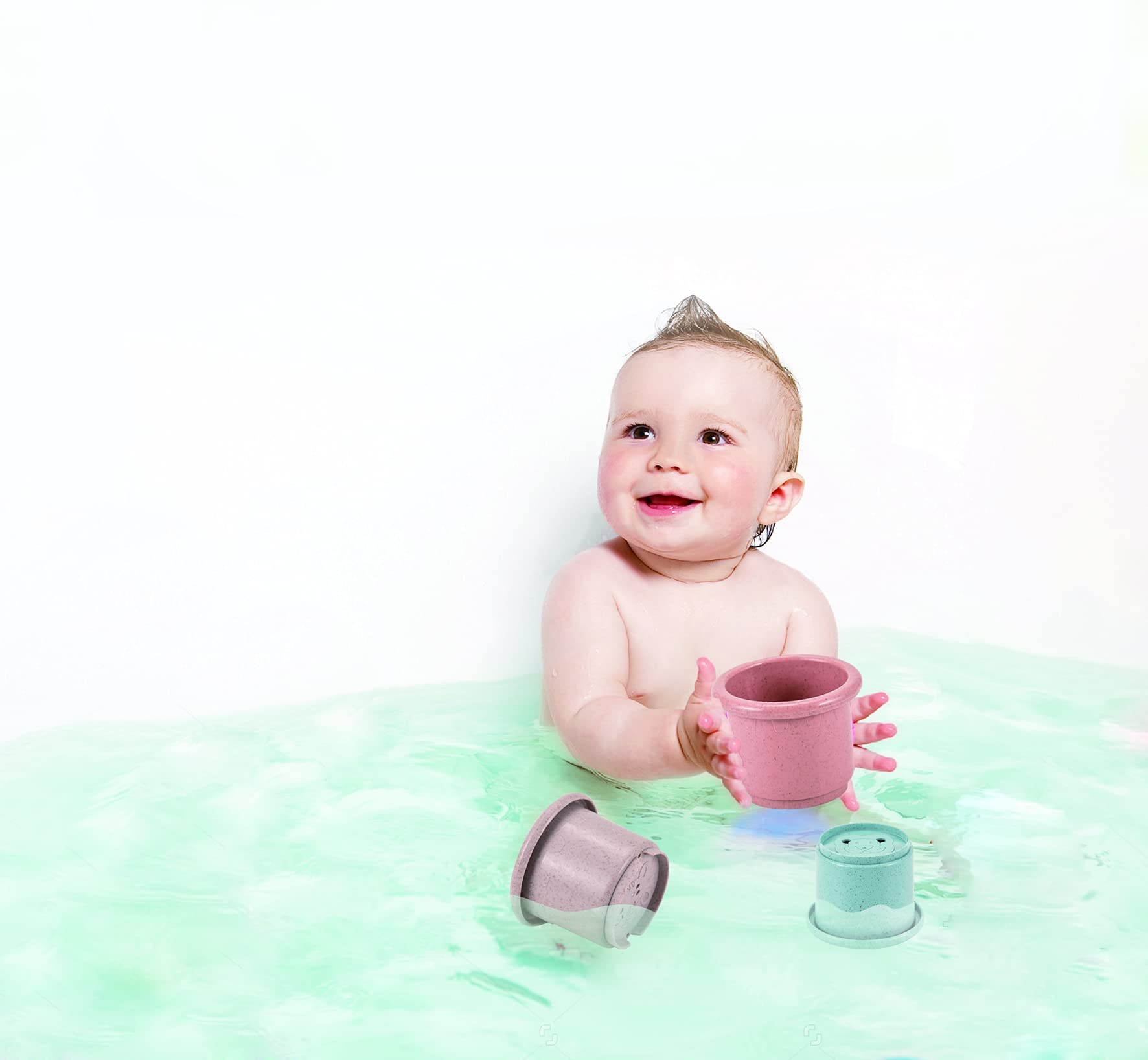 Belle Bear Stacking Cups Baby Toy, Bathing Toys and Building Toy for Early Educational Develop Toy Gifts for Boys and Girls(8 Pcs )