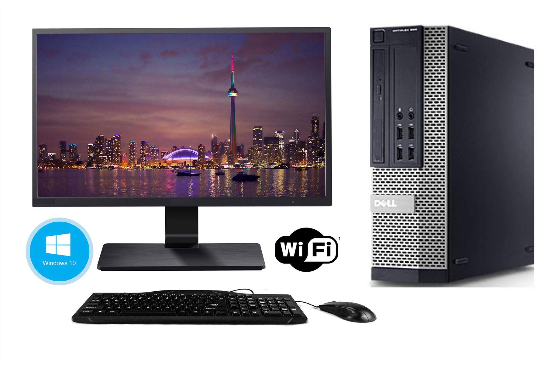 Dell Optiplex 790 SFF Desktop - Intel Core i5 2400 16GB DDR3 RAM, 480GB SSD and Windows 10 Home - WiFi Ready - New 23 Inch LED Monitor (Renewed)
