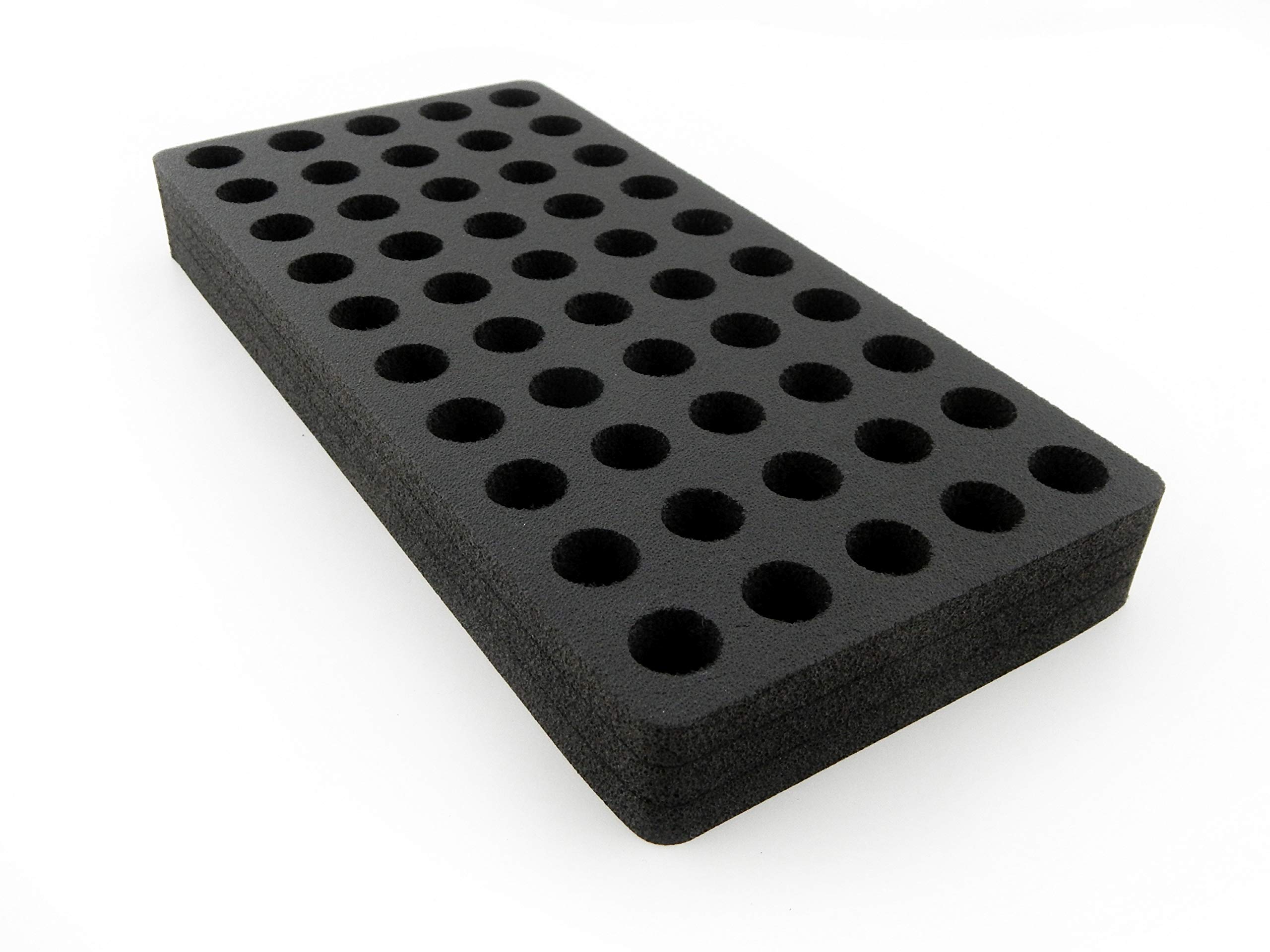 Polar Whale HPLC 4ml Vial Rack Black Foam Storage Rack Organizer Stand Transport Holds 50 Vials Fits up to 15mm Diameter Vials