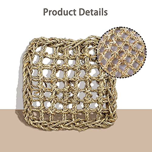 Bird Seagrass Mat Parrot Natural Seagrass Woven Net Parakeet Climbing Rope Chew Toys Hideout Shed Sheltering for Lovebird Cockatiel Conure Budgie