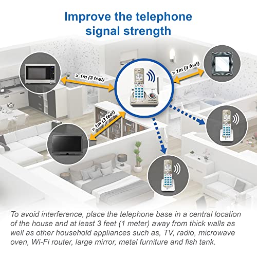 AT&T DL72319 DECT 6.0 3-Handset Cordless Phone for Home with Connect to Cell, Call Blocking, 1.8" Backlit Screen, Big Buttons, intercom, and Unsurpassed Range