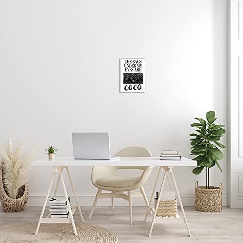 Stupell Industries Glam Eyes Black Bag, Design by Amanda Greenwood White Framed Wall Art, 11 x 14