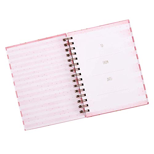 Christian Art Gifts Journal w/Scripture Fearfully and Wonderfully Made Psalm 139:14 Bible Verse Pink Stripe 192 Ruled Pages, Large Hardcover Notebook, Wire Bound