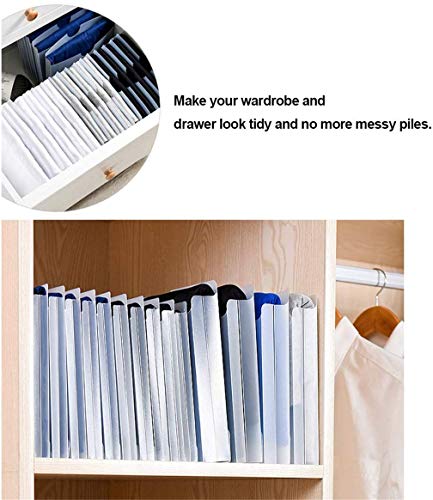 Multipurpose Clothes Folding Board, Shirt Sweater Coat Trousers Clothing Organizer Wardrobe Quick Storage Board, 2-Size Durable Plastic Home Flipfold Laundry Folder Board 5-Pack (L)