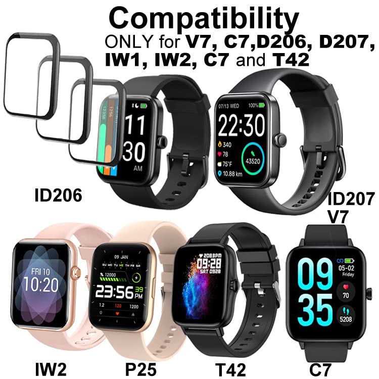 smaate 3D Screen Protector Compatible with SKG V7 and V7 PRO 1.7 inches Smartwatch