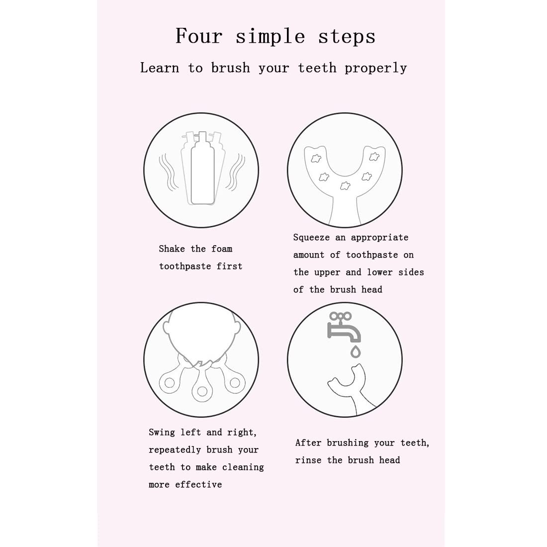 Winover 2 Pcs Kids U-Shaped Toothbrush, Food Grade Soft Silicone Brush Head, Does not Hurt The Gums, 360° Oral Cleaning Design (Age 2-6)