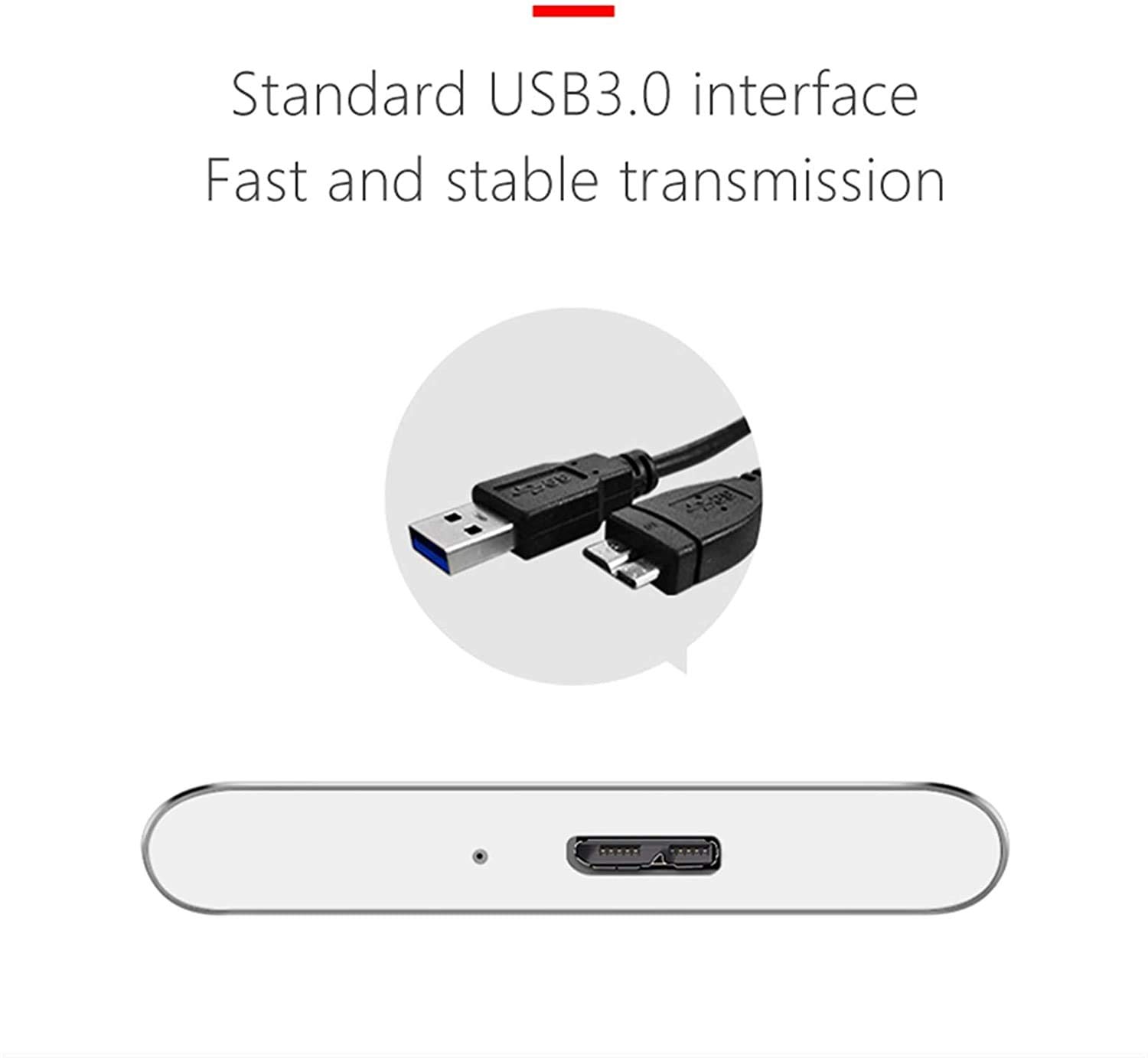 RENJUN HDD External Hard Drive 750gb / 500gb / 320gb, 2.5-inch Metal Portable USB 3.0 Backup Storage, Suitable for Desktop, Pc, Laptop, MacBook, Ps4, Xbox One, Smart Tv (250GB,Sliver)