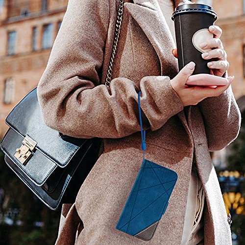 Asuwish Compatible with LG V60 ThinQ V60ThinQ 5G G9 Thin Q Wallet Case and Tempered Glass Screen Protector Leather Flip Cover Card Holder Cell Accessories Phone Cases for LGV60 V 60 60ThinQ 60V Blue
