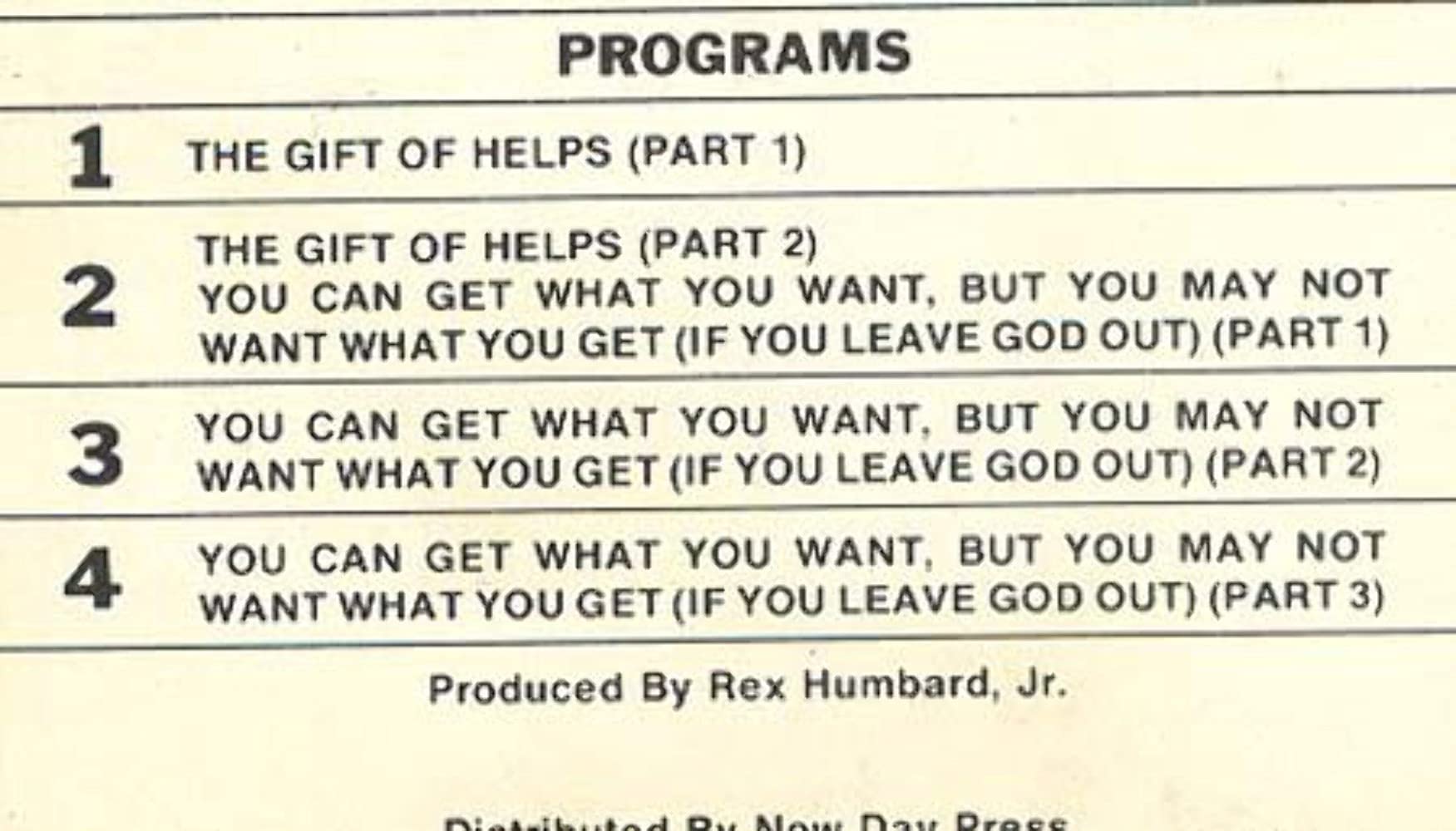 REX HUMBARD: Man With a Message - 2 Sermons on International TV 8 Track Tape