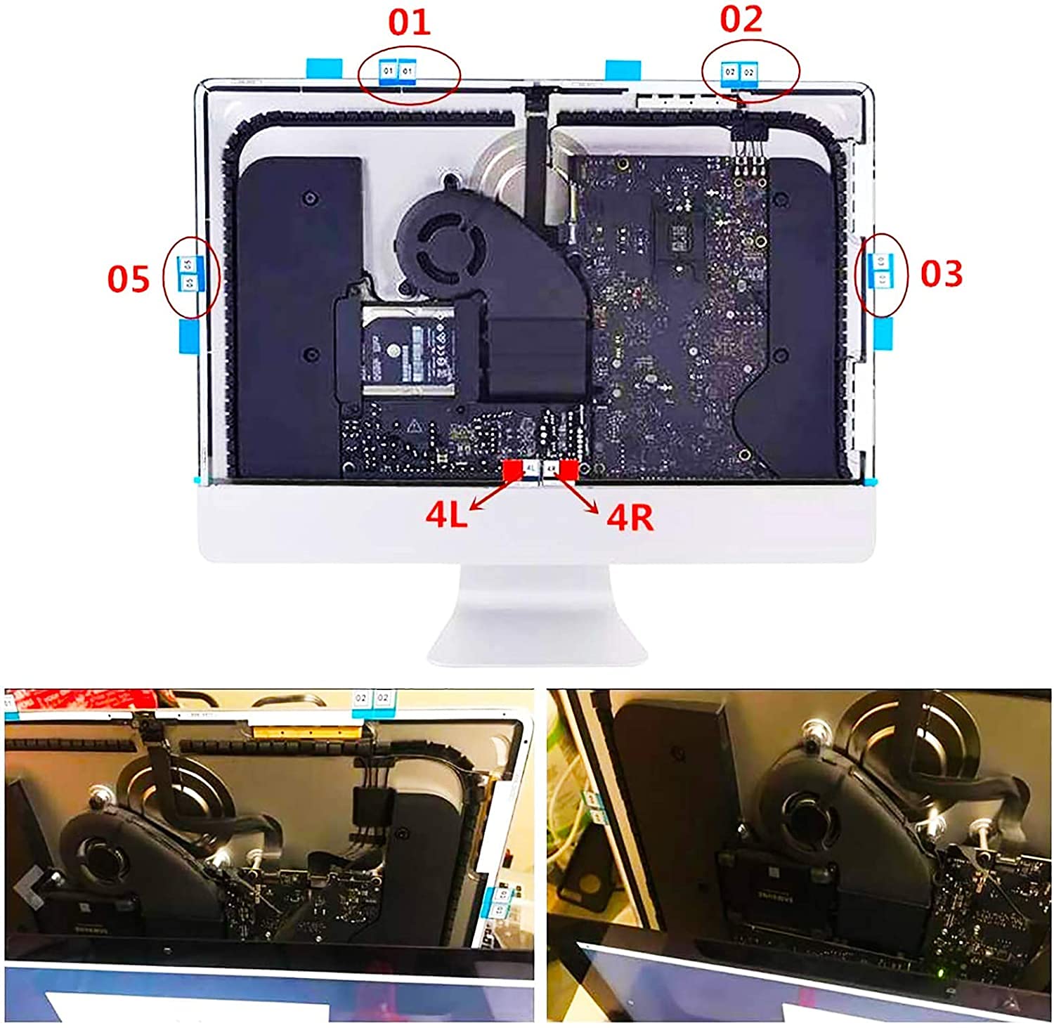 Very High Bond(VHB) Display Tape Adhesive Kit(6 Adhesive Strips) Plus Opening Cutting Kit (5 Wheels+1 Handle) Compatible with 27" iMac A1419 Year 2012 2013 2014 2015