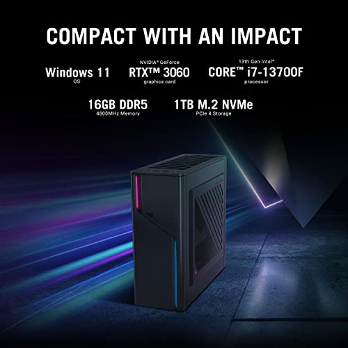 ASUS 2023 ROG G22CH DS564 Gaming Desktop PC, Small Form Factor, Intel CoreĀ i5-13400F, NVIDIA GeForce RTX 3060, 512 GB SSD Gen 4, 16GB DDR5 RAM, Windows 11, G22CH-DS564