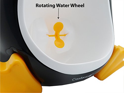 Conforzy, Penguin Standing Potty Training Urinal for Boys with Fun Aiming Target (Black)