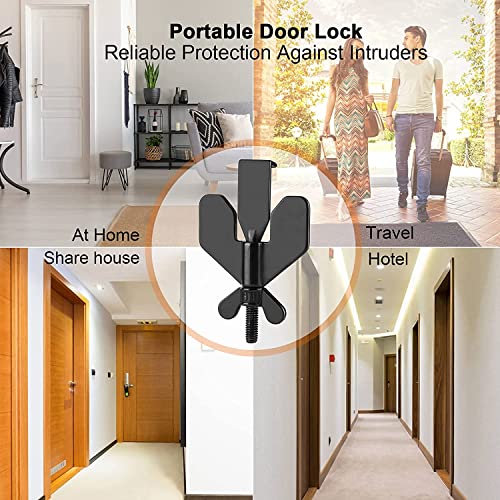 Door Lock, PENMAMA Portable Door Lock for Travel,Security Devices, Additional Aafety and Privacy Door Locker for Home, Hotel, School, Apartment, Dormitories