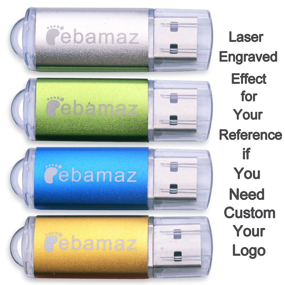 Ebamaz USB Flash Drives 2.0 Metal Key Pack of 5 Colors (512MB,Not GB,Smaller Than 1GB,Blank)