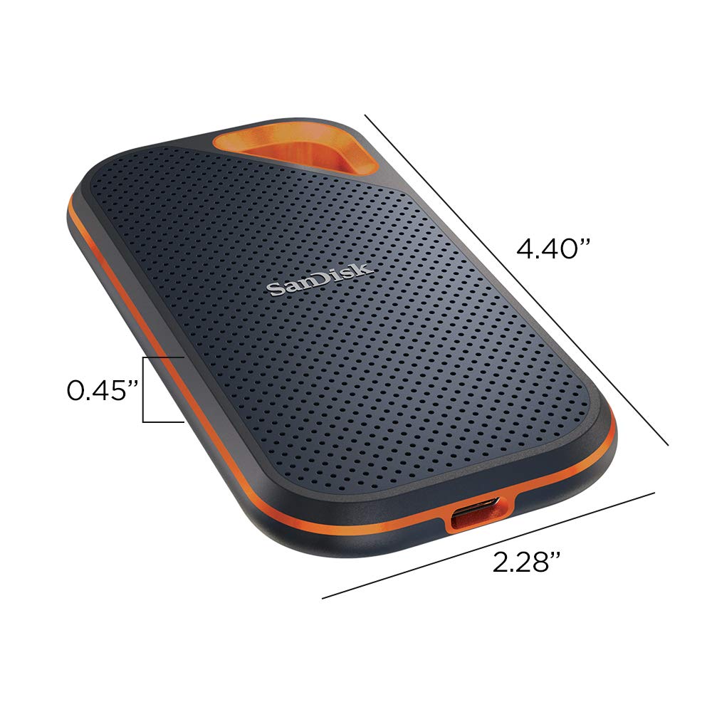 SanDisk 2TB Extreme PRO Portable External SSD - Up to 1050MB/s - USB-C, USB 3.1 - SDSSDE80-2T00-G25
