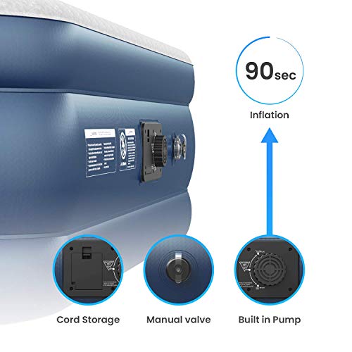 Active Era Tall Twin Air Mattress with Built in Pump & Raised Pillow, Elevated Inflatable Mattress, Heavy Duty Puncture Resistant Inflatable Bed, Blow Up Mattress Air Bed, Waterproof Airbed Mattress