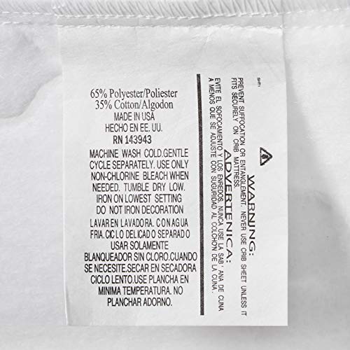 BabyDoll Bedding Fitted Waterproof Bassinet Mattress Protector, 13X29, white