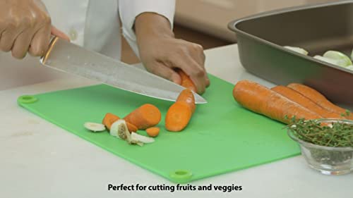 Karving King Dripless Cutting Board 2 in 1 System Non Slip Feet & Spikes Hold Food in Place while Carving Juice Groove Fills Drip Collection Drawer for Gravy & Easy Clean Up - Blue