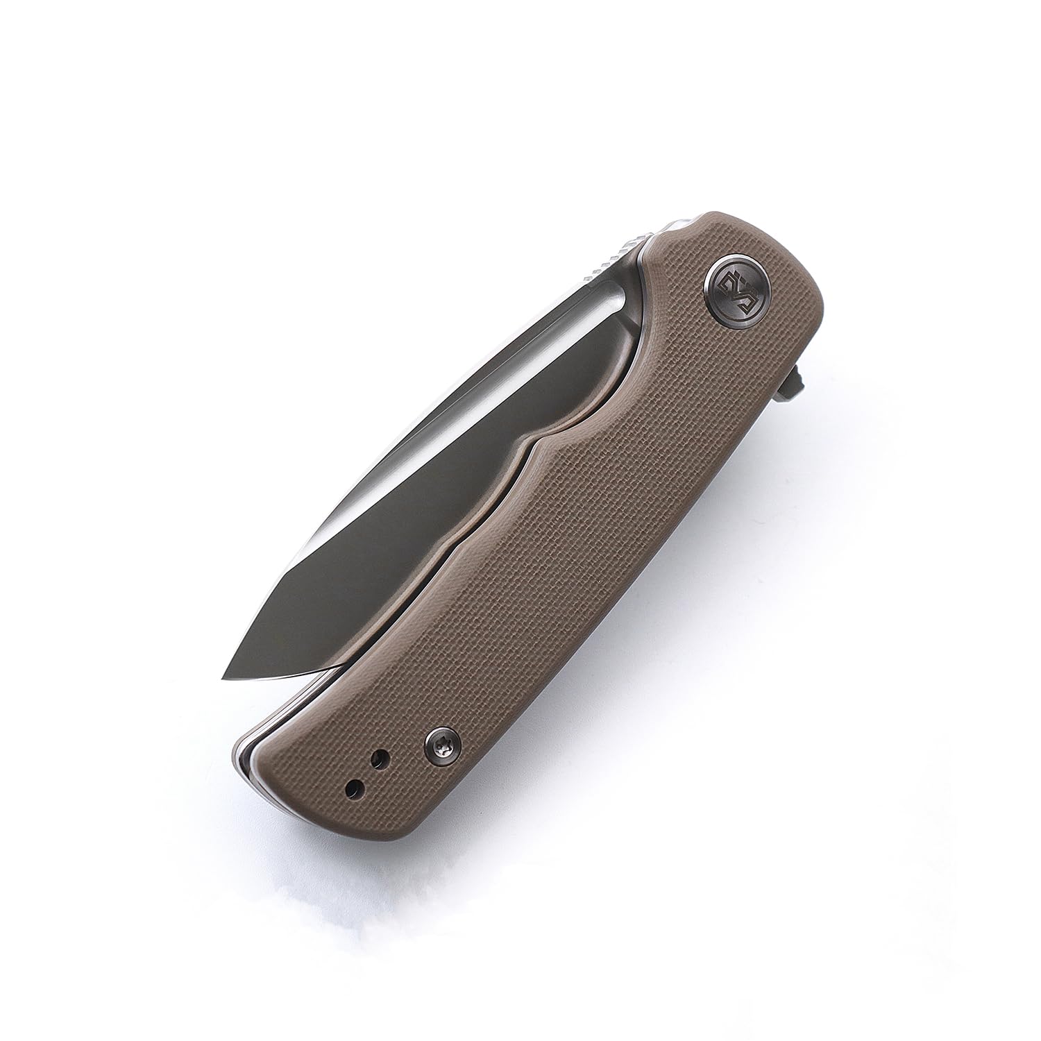 Miguron Knives M Talism Flipper Folding Knife 3.01" Satin D2 Blade Tan G10 Handle Pocket Knife MGR-810TN