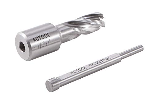 ACTOOL 1/2" Diameter × 1" Depth of Cut HSS ANNULAR Cutter with 3/4'' Weldon Shank