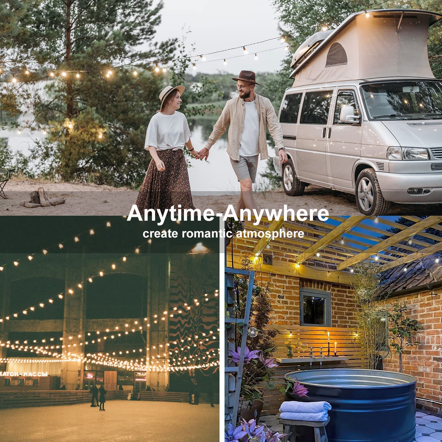 Abeja 25Ft LED Outdoor String Lights, Patio Globe String Lights with 27 Shatterproof LED Clear Bulbs(2 Spare), Hanging Patio String Lights for Backyard Decor Bistro Party Yard Decor- White Wire