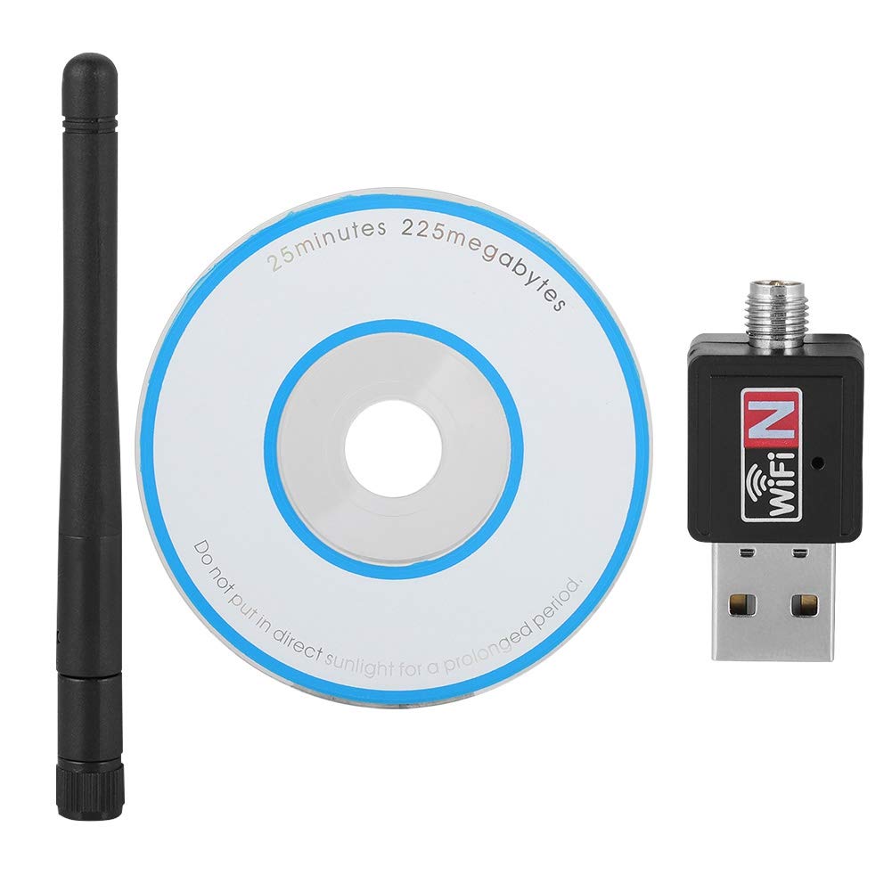 USB Adapter for PC,300Mbps USB2.0 2.4Ghz Network Card Adapter Dongle Transceiver,Support 64/128-Bit WEP,Support for Windows 2000/ Xp/Vista/7/8/10//Linux
