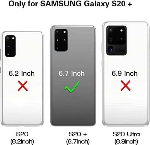 AKINIK for Galaxy S20 Plus Case, S20 Plus Case with Self Healing Flexible TPU Screen Protector [2 Pack],Military Grade Double Shockproof with Kickstand Case for Samsung Galaxy S20 Plus-Black