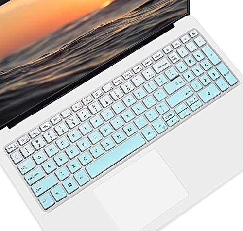 Keyboard Cover for Dell inspiron 15 17 3501 3502 3505 5501 5502 5505 5508 5509 5584 5590 5593 5594 5598 7500 7501 7506 7590 7591 7706 7790 7791, G15 5520 5525 5515 5510 Series Laptop - Gradual Mint