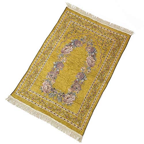 Lovt Praying Rug,Portable Folding Prayer Carpet Floral Prayer Mat Rug Anti Slip Cotton Polyester Travel Praying Rug for Church, Home,Hall, Camping