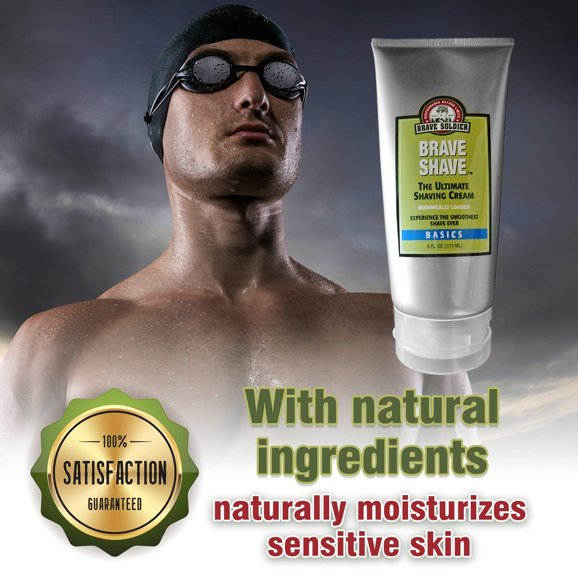 Brave Soldier, Brave Shave Ultimate Shaving Cream, Loaded with natural ingredients, safe for both men and women 6 fl. oz, 177ml