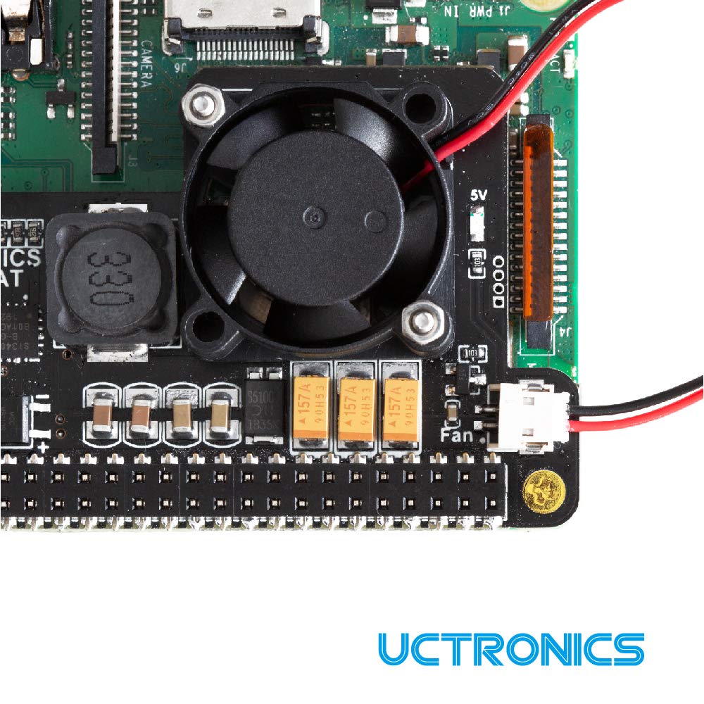 UCTRONICS for Raspberry Pi 4 PoE HAT with Cooling Fan, Mini Power Over Ethernet Expansion Board for Raspberry Pi 4 B, 3 B+ and Rackmount