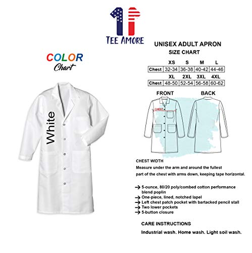 Personalized Embroidered Lab Coat for Men 41 Inch Add Your Name Text Logo Custom Medical Laboratory Coat White