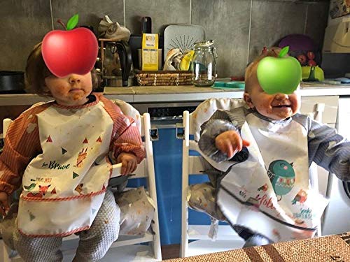 HaimoBurg 4 Pcs Long Sleeved Baby Infant Toddler Bibs Sleeved Bibs 8-36 Months