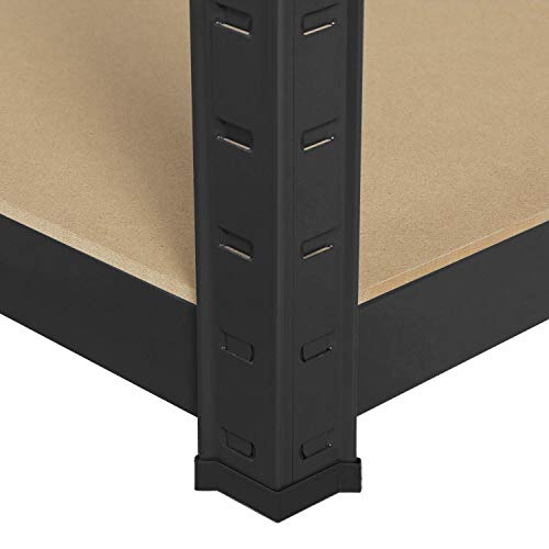 Heavy Duty Storage Shelving Unit 175kg/ 386lbs Loading Capacity Per Shelf, 5-Tier Free Standing Shelving Unit for Kitchen Office Warehouse Garage Room, Black (H150 x W70 x D30 cm)