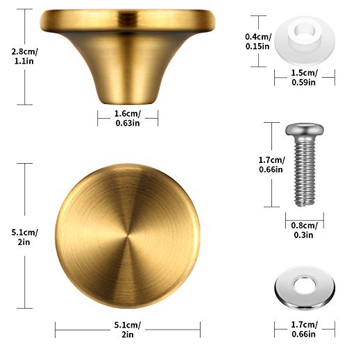 4 Sets Dutch Oven Knob Stainless Steel Replacement Knob Pot Lid Handle Compatible with Le Creuset, Aldi, Lodge and other Enameled Cast-Iron Dutch Oven (Gold)