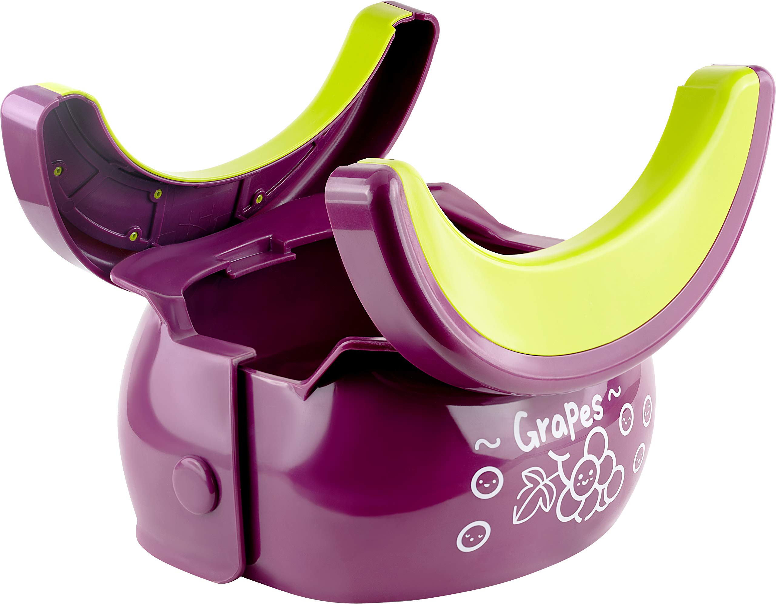 Portable Potty 2-in-1 Travel Toilet Seat & Compact Potty Trainer for Baby, Toddlers & Kids with Splash Guard & Liners (Grape)
