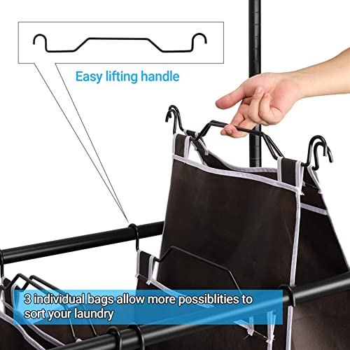 Heavy-Duty Sorting Hamper Commercial Grade Clothes Rack for Bathroom, Kitchen, Bedroom, Living Room, Office, etc 110.23lb Capacity Shelf 35.43 x 17.72 x 73.23 (L x W x H)